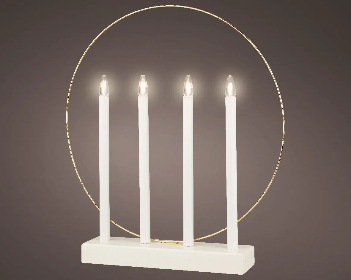 Figura svećnjak - 4 LED sveće bele na postolju - 45 cm