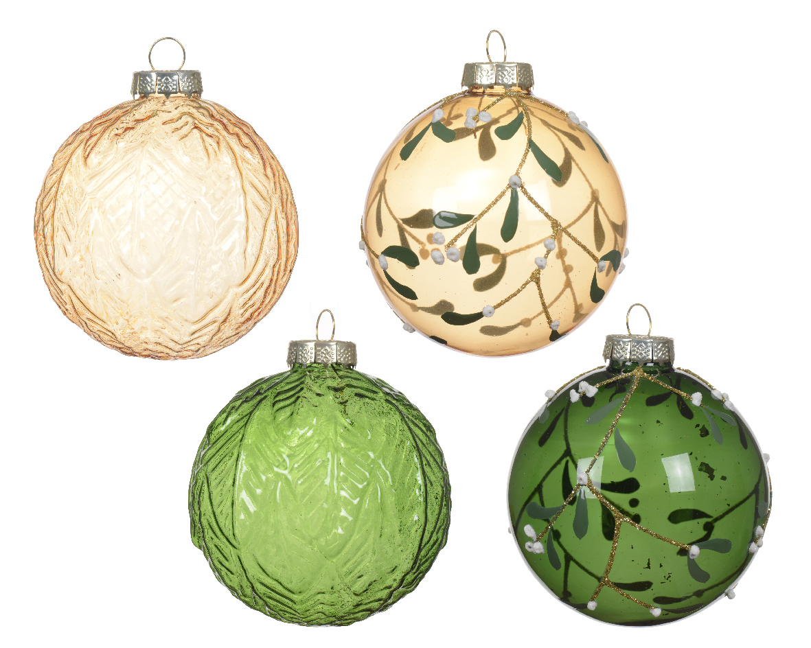 Ukras za jelku - kugla staklena providna i boja 8 cm - pakovanje 1 kom ...