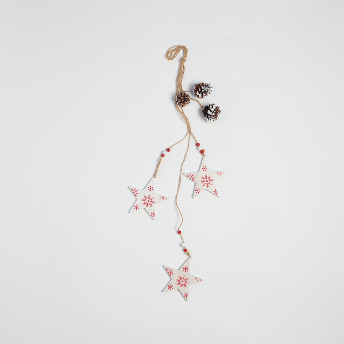 Drveni ukras za jelku - zvezde bele 10x40 cm - pakovanje 1 kom ...
