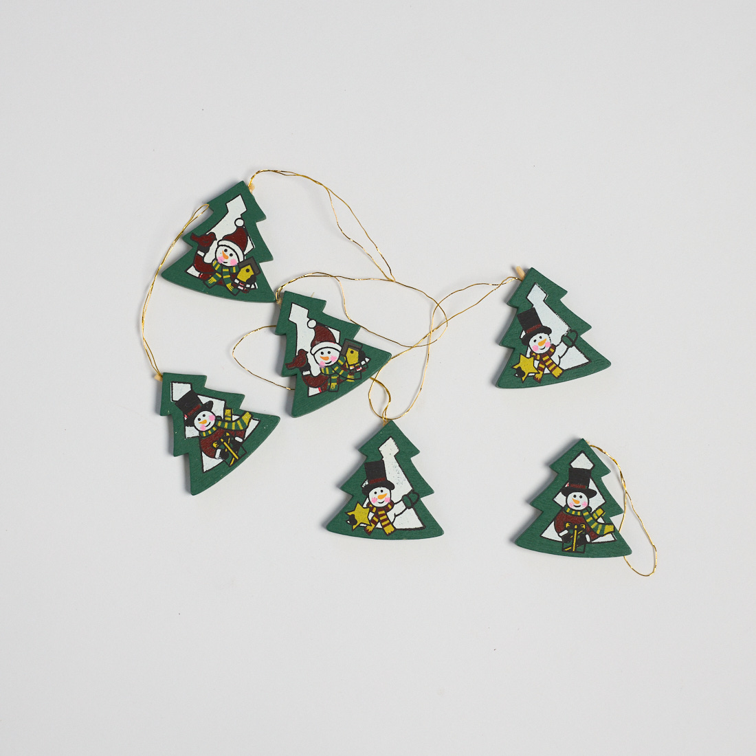 Drveni ukras za jelku - jelka 4x4 cm - pakovanje 6 kom. - Garden Centar